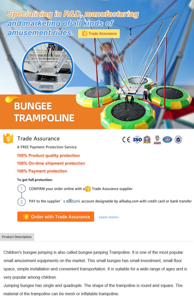 Inflatable 4-person Bungee Trampoline – indoor playground, trampoline ...